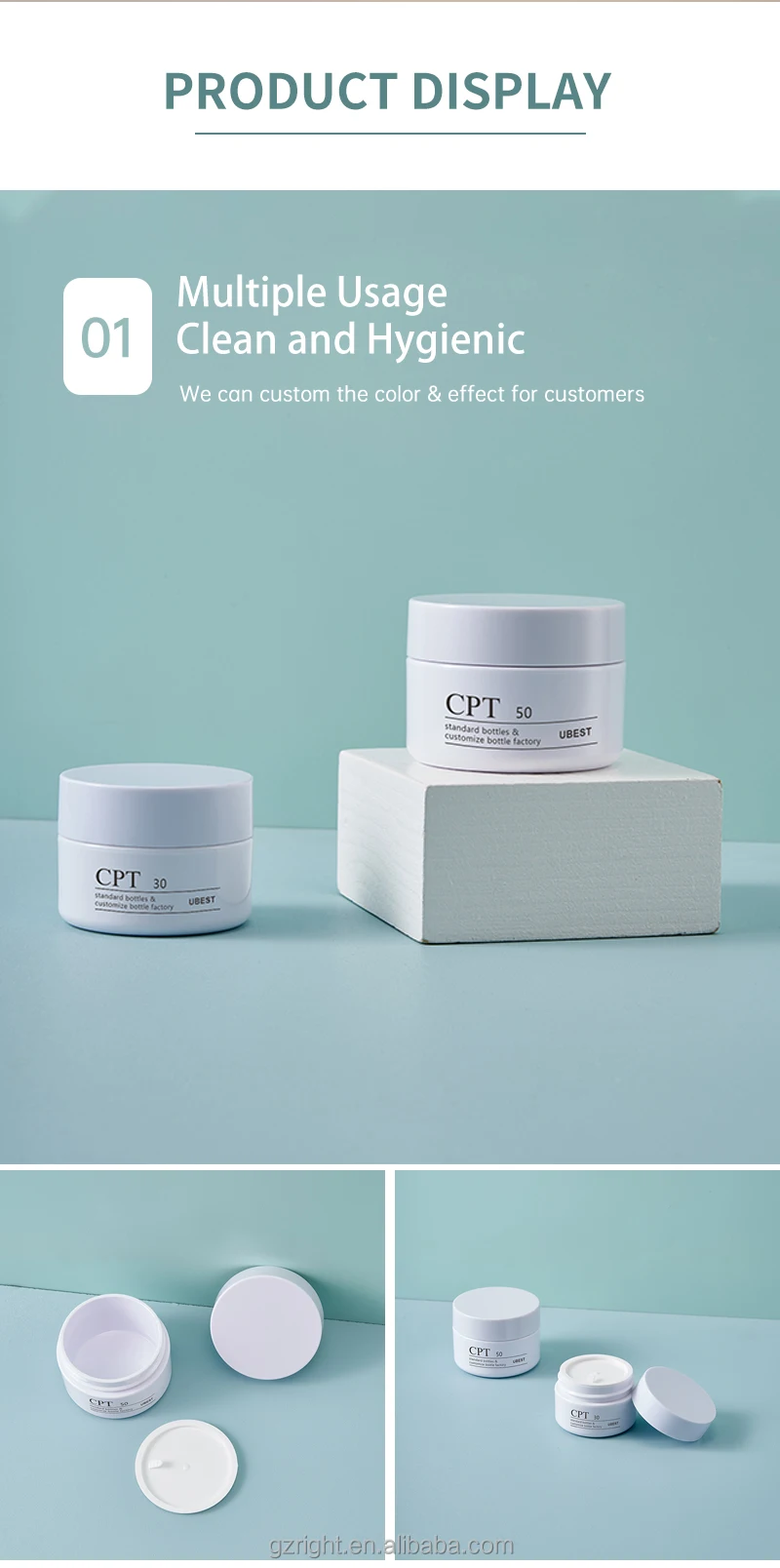 CPT 30g 50g PET Material Eye Face Cream Skin Cream Packaging