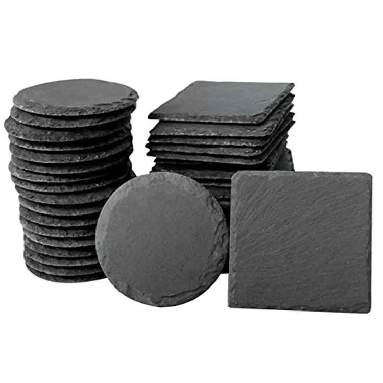 Wholesale Custom Black Slate Coaster Factory Price Slate Stone Coasters ...
