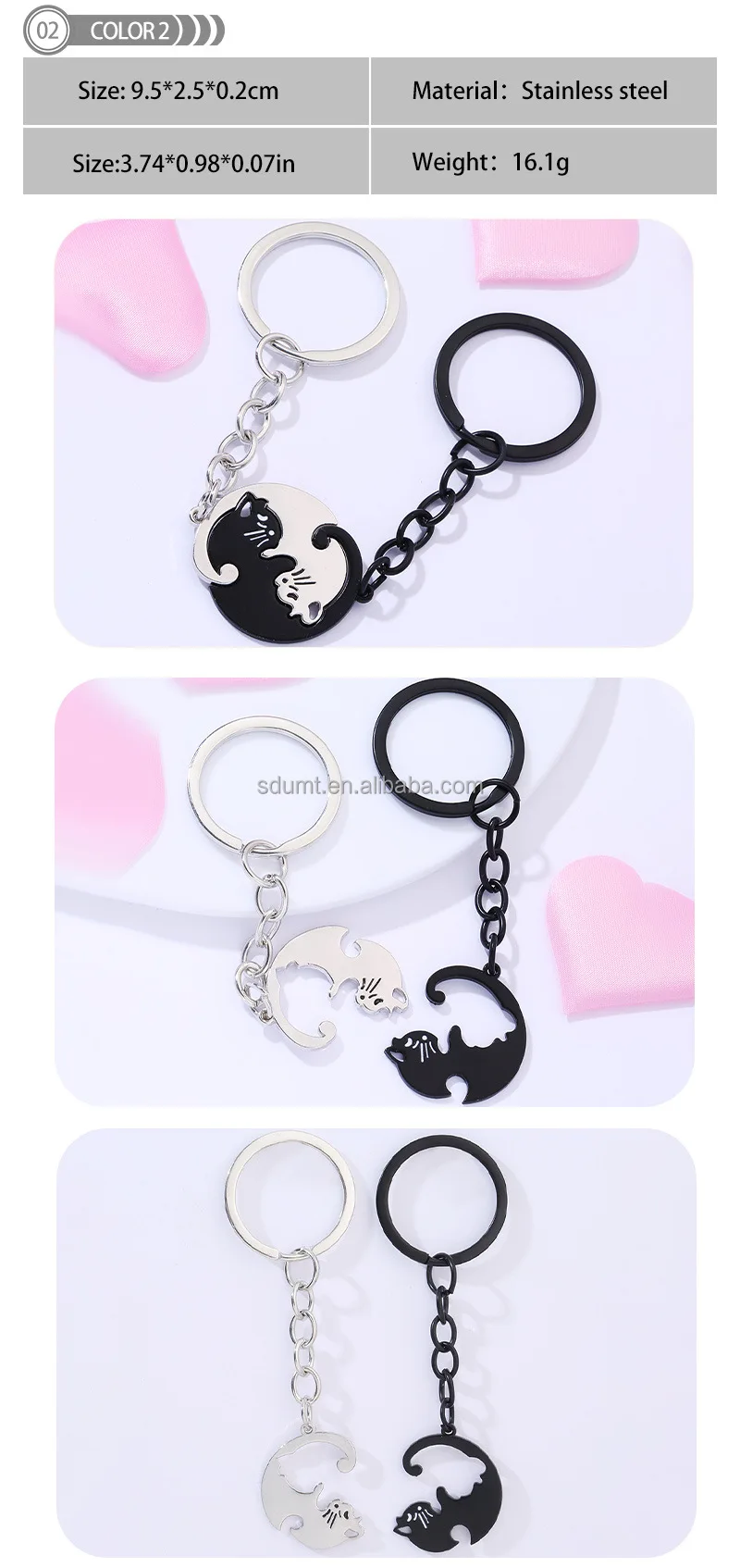 New Love Couple Pendant Car Bag Keychain Gifts Embrace Splicing Key ...