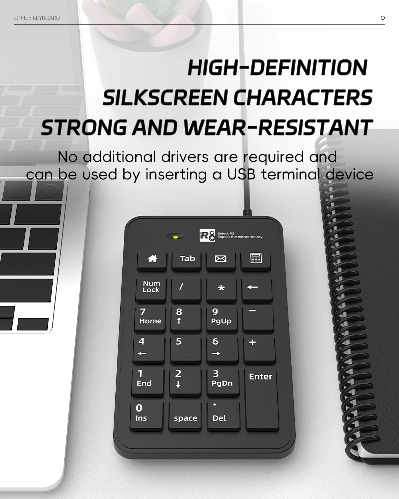 R8 Laptop Mini USB Calculator Keypad - Durable & Versatile