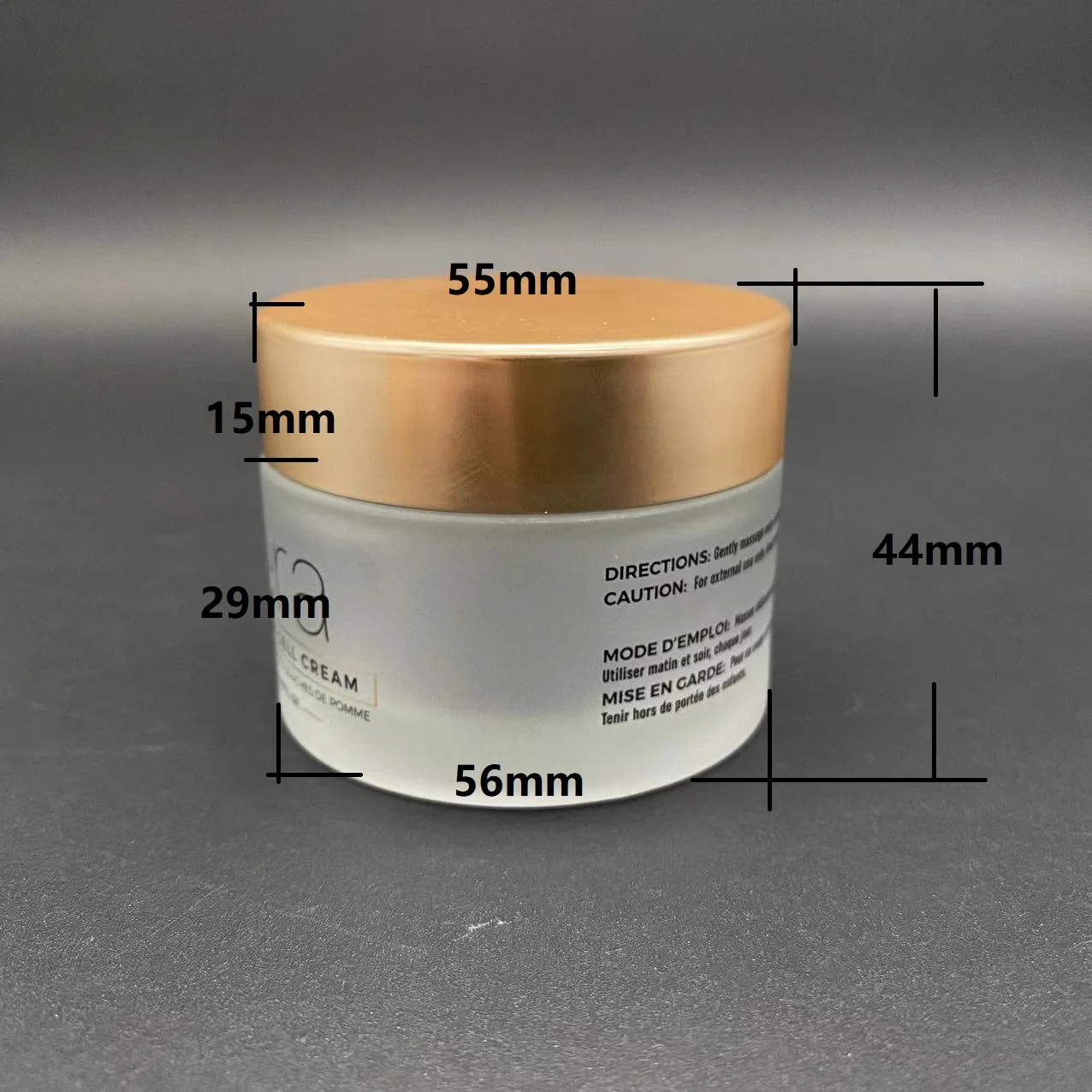 20g 30g 50g 100g 150g 200g 250g Frosted Glass Cream Jar With Matte Gold Cap Lid - Buy Frosted ...