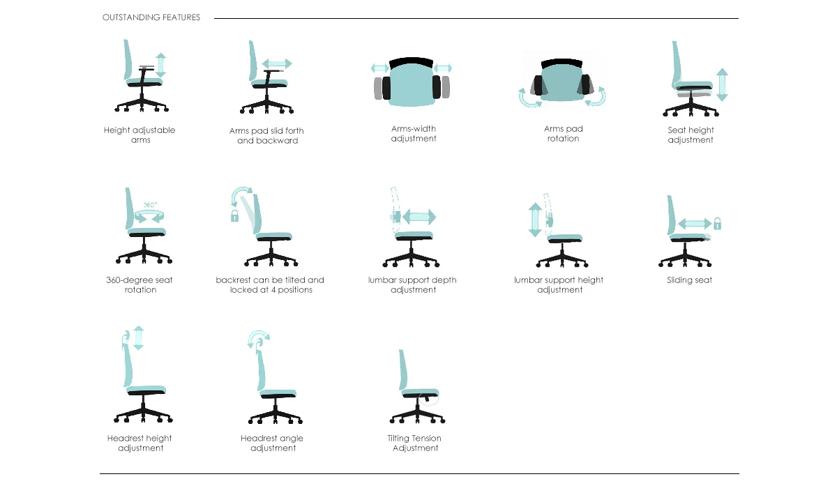 Ergonomic Mesh Chair - Luxury Swivel Desk Chair with Headrest