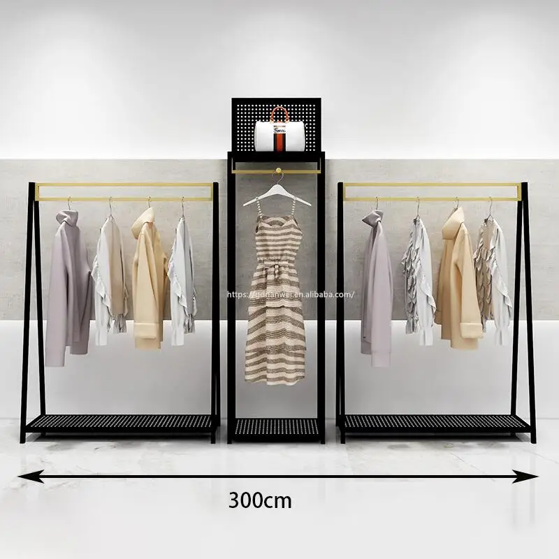 Women Clothing Shop Interior Design Furniture Designed Gold Clothing ...