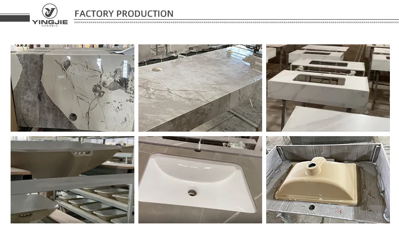 Sintered Stone Double Sink Bathroom Basin - Contemporary Ceramic Wash ...