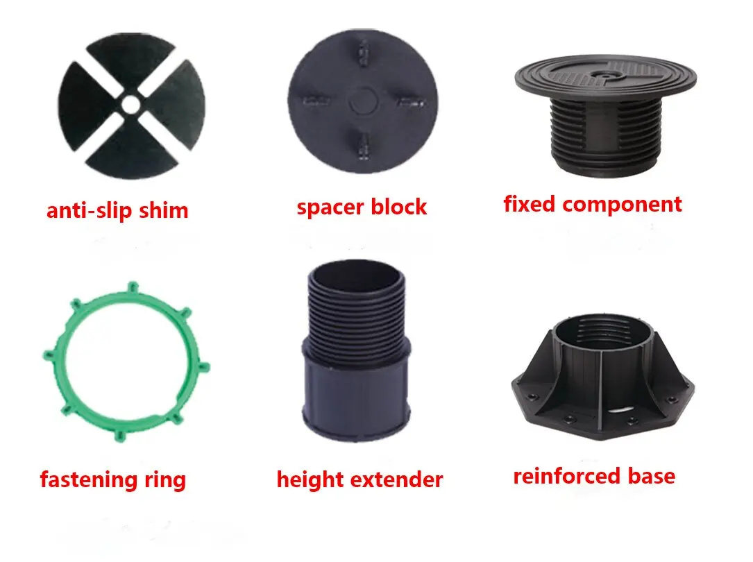 Plastic Raised Floor System Wpc Decking Height Adjustable Pedestal ...