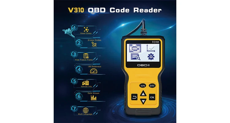 V310 Code Reader Automatic Diagnostic Tool Car Clearing Fault Detector ...