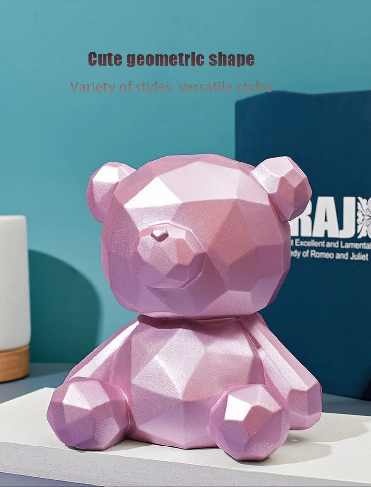 Geometric Teddy Bear Money Bank For Kids; Kids Money Bank Saving ...