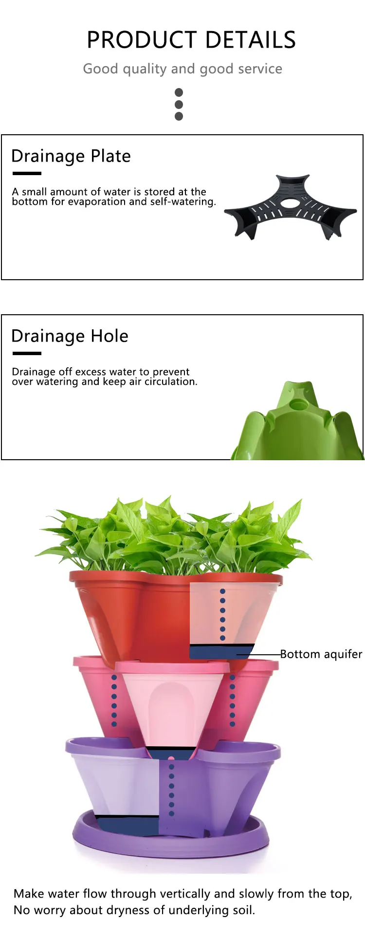 Ronbo Sunrise Stackable Garden - Efficient Vertical Planting