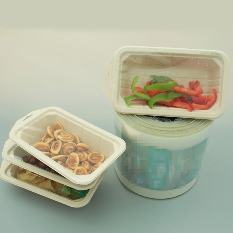 Map Seal Compostable Sugarcane Food Tray Disposable Pet Pla Film With ...