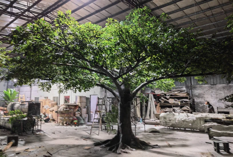 Outdoor Artificial Evergreen Tree Fake Big Green Oak Trees for Library ...