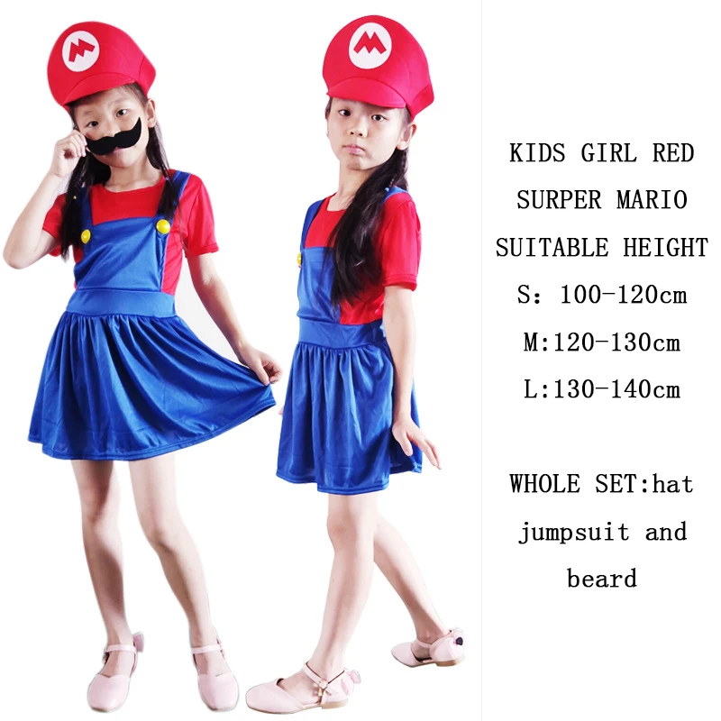 Halloween Super Mario Costume Animation Cosplay Red Green Mario
