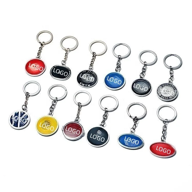 Customized Car Brand logo Luxury Metal Pu Leather Keyring Keychain for ...