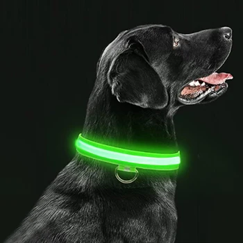 Electronic Pet Led Dog Collar Adjustable Flash Recharge Pet Collars ...