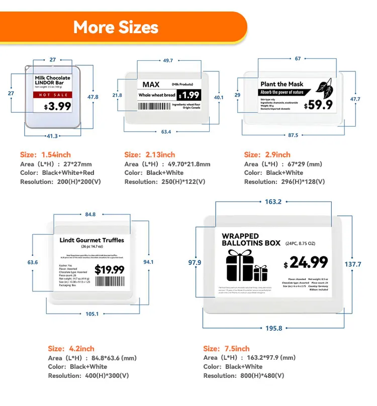 Restaurant Digital Signage 7.5 Inch Retail Store Digital Price Tag ...