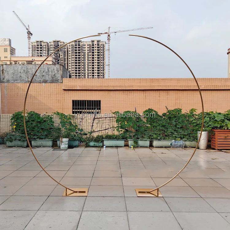 Hot Sale Shinning Gold Large Arch Half Round Wedding Metal Arch Frame ...
