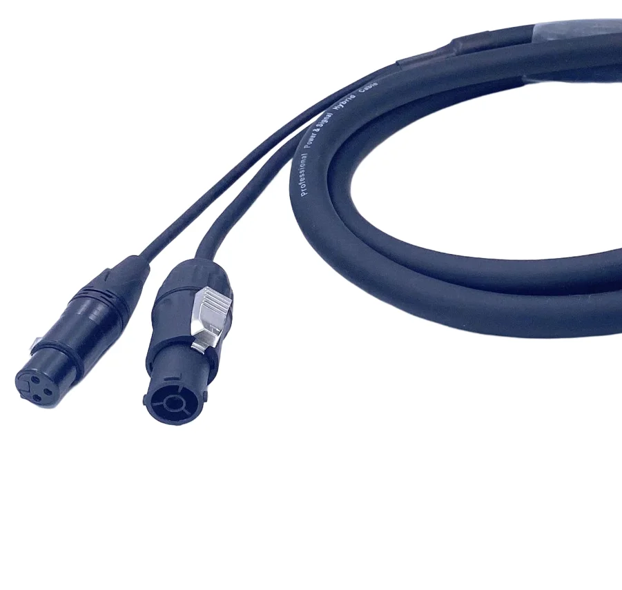 2 In1 XLR Female and Male Powercon in and Out Dmx Cable Xlr and Power ...