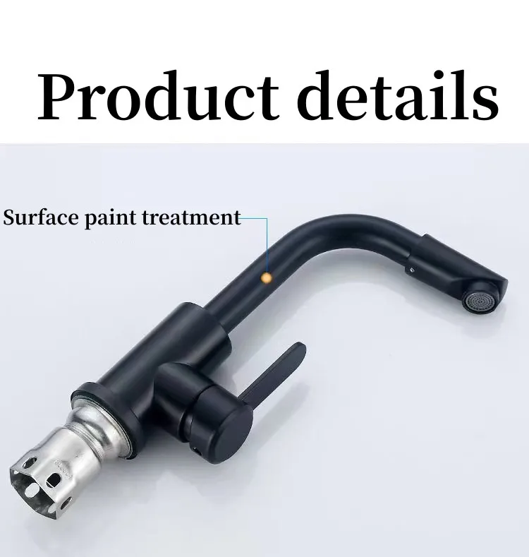 Modern Bathroom Matte Black Stainless Steel Faucet Single Handle ...