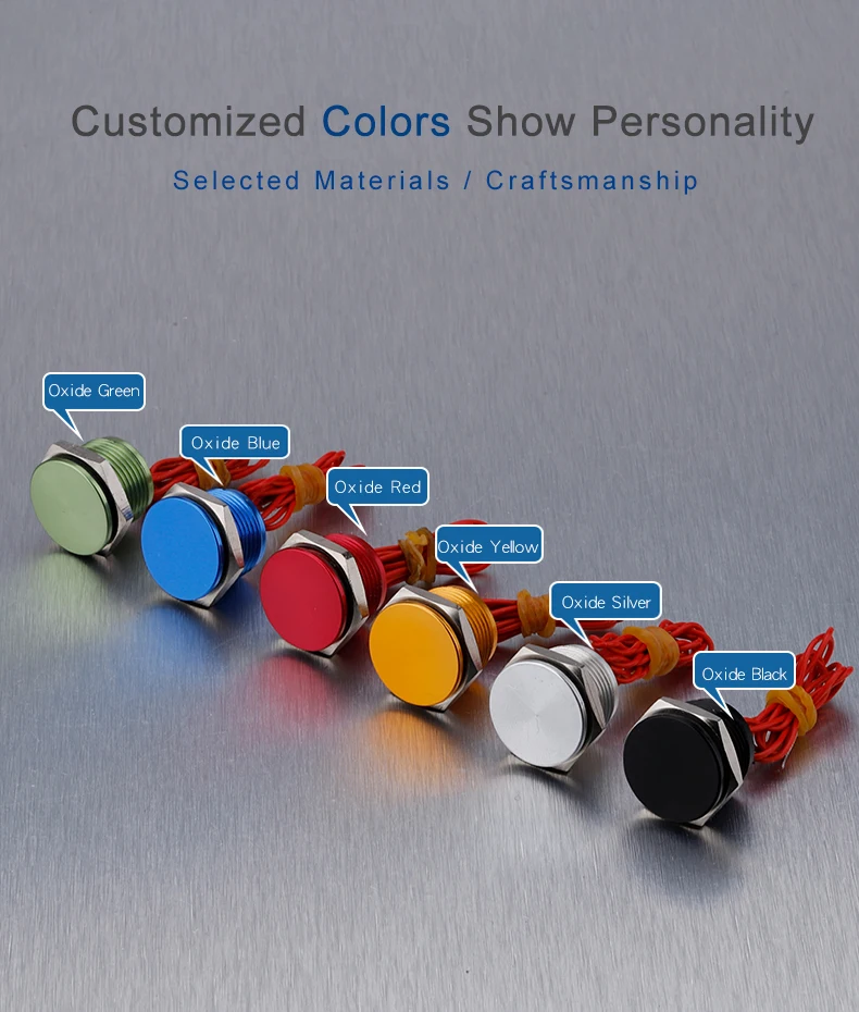 16mm Touch Switch 24v Waterproof Ip68 Latching Anti Vandal Push Button ...