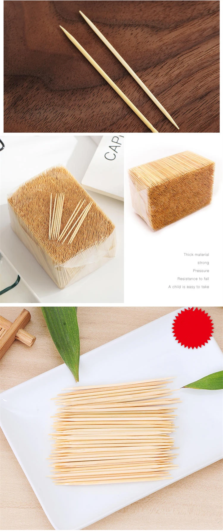 Professional Factory Branded Bamboo Toothpicks Green Natural Pointed ...