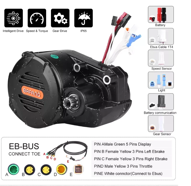 Bafang M500 G520 250W Torque Sensor Mid Drive Motor Kit for Electric ...