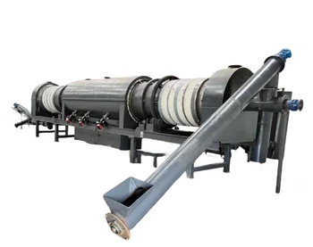 Coconut Shell Continuous Rotary Drum Wood Chips Charcoal Carbonization ...