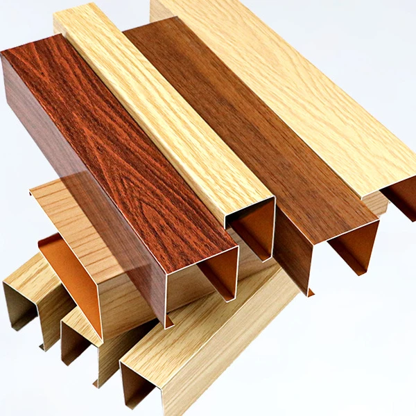 2024 U Shape aluminium baffle ceiling U shape wood pattern metal drop ...