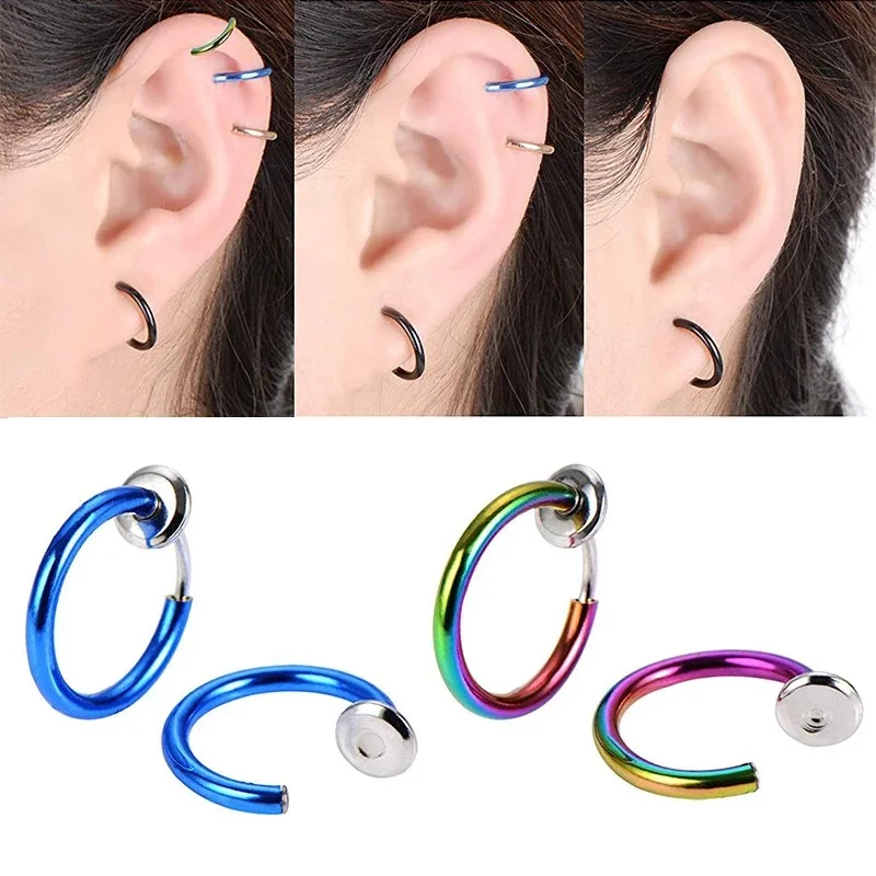 Wholesale Spring Loaded Non Piercing Cartilage Hoop Earrings ...