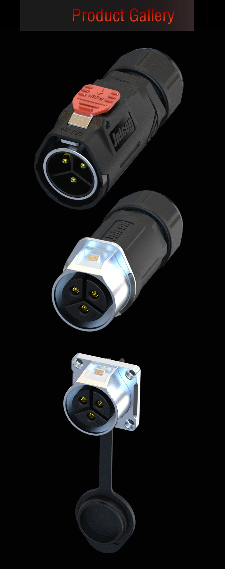 Jnicon Mj24 Fast Push Lock Connector Electric Wire Cable Connector For ...