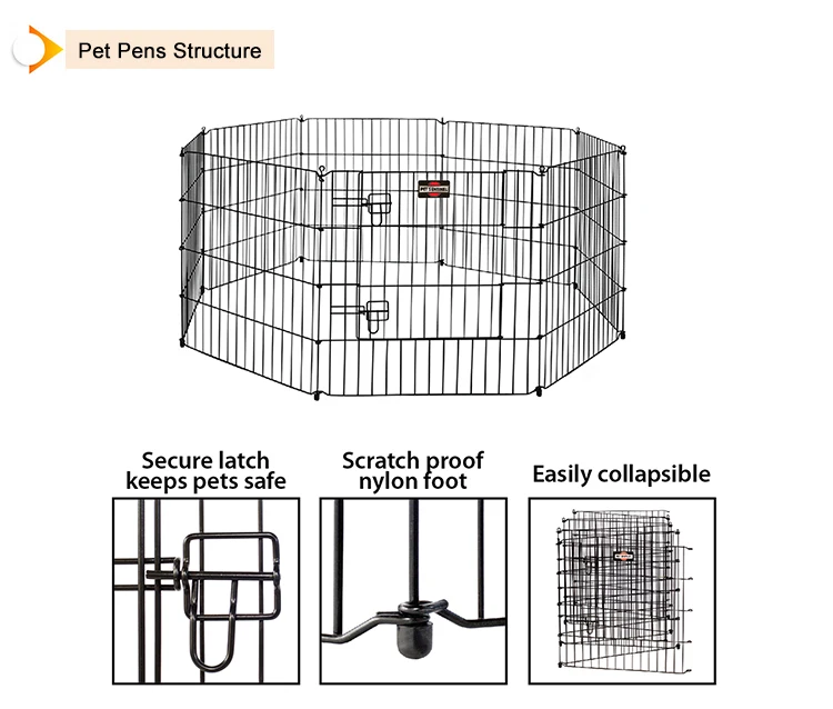 Pet Sentinel Exercise Play Pen Circumference Rabbits Cages Kennel Metal ...