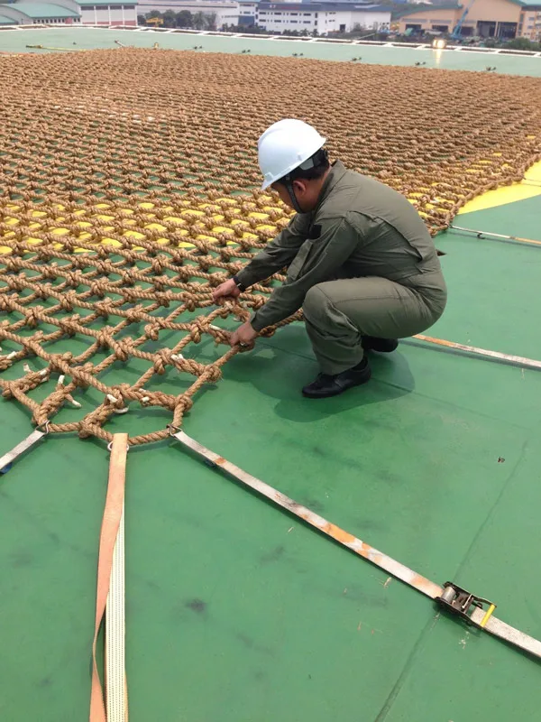 15m*15m Manila Helideck Landing Net - Non-Slip Safety Net