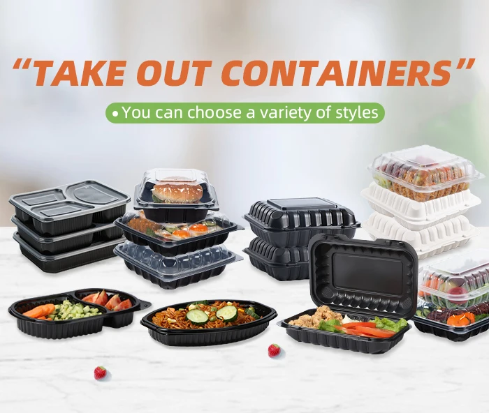 4 Compartment Disposable Plastic Food Take Out Container