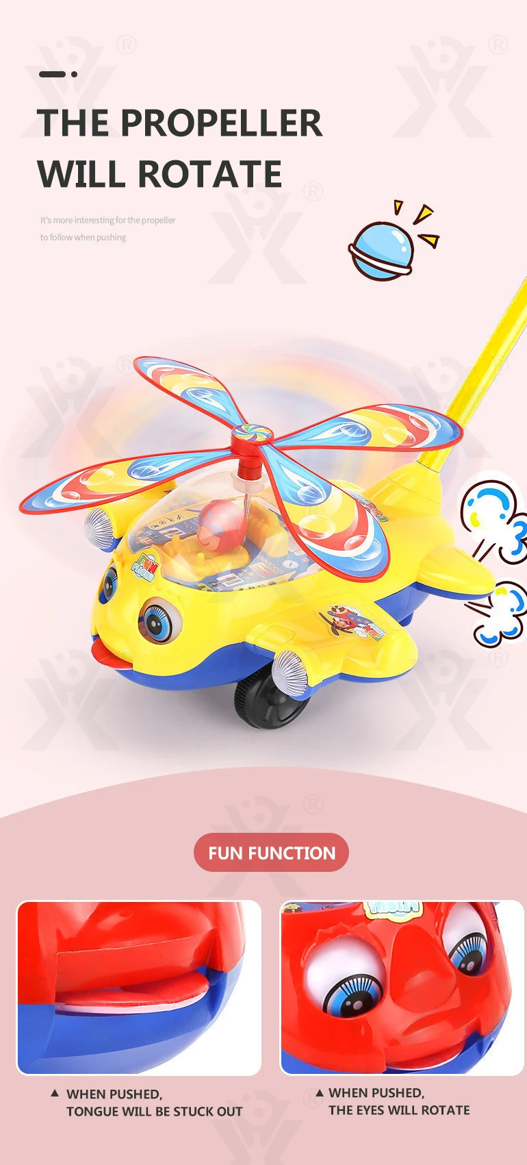Chengji Push And Pull Along Toddler Toy Early Educational Learning Walk ...