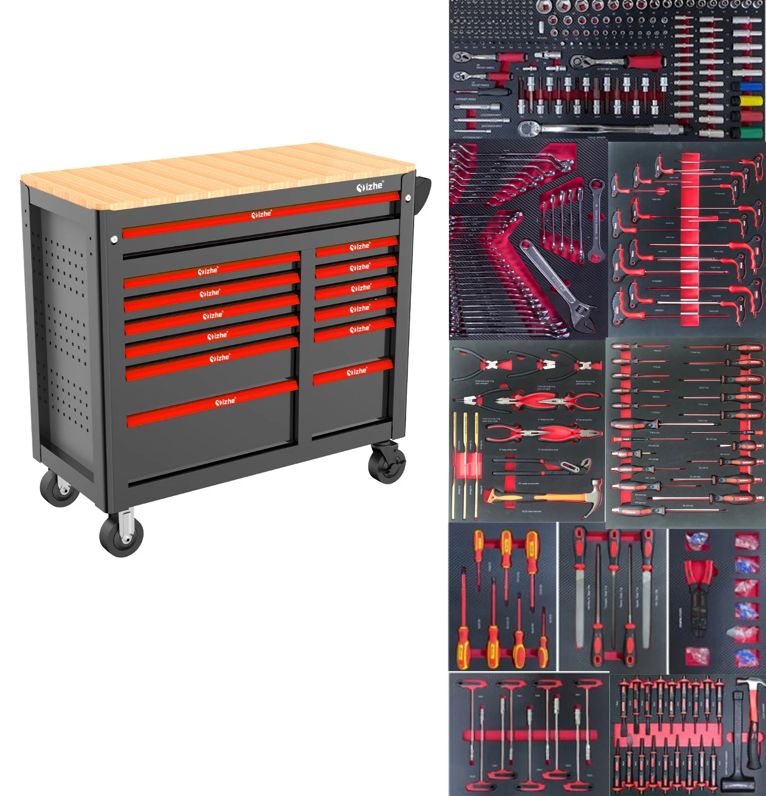 Tool Trolley Workshop Rolling Mobile Detachable 12 Drawers large ...