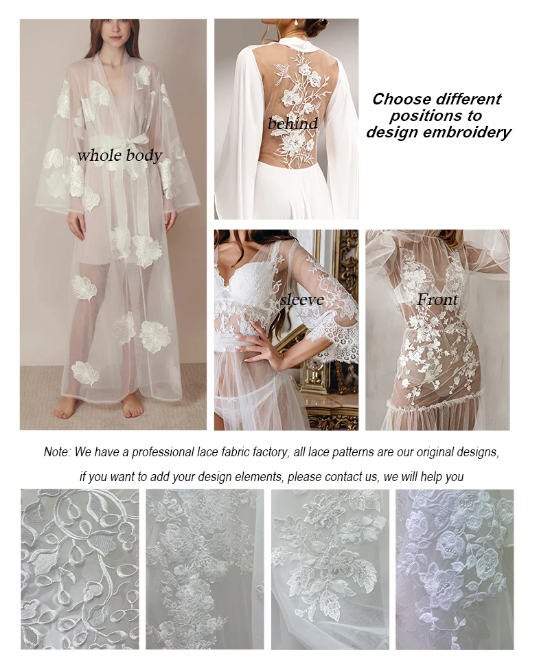 Yanzi Women Sheer Black Bridal Feather Robe Luxury Dressing Gown ...