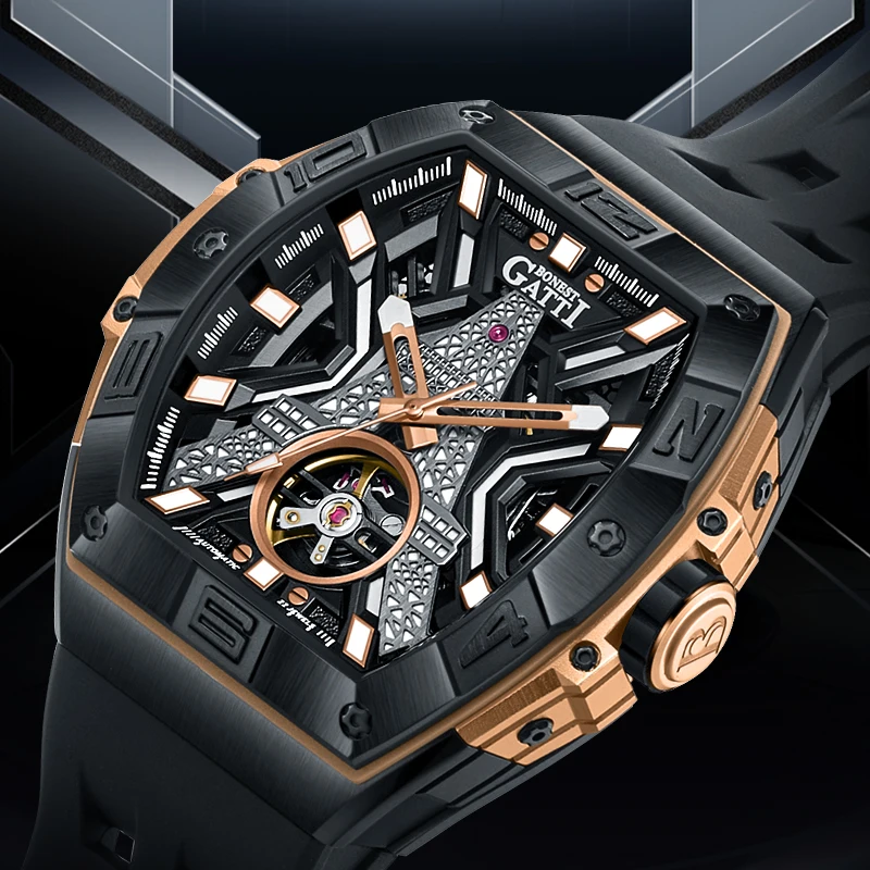 Bonest Gatti Luxury Mechanical Wristwatch Sapphire Glass Waterproof ...