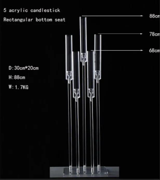 Crystal Modern 8 Arm Wedding Floor Clear Candelabra 128cm Tall Wedding ...