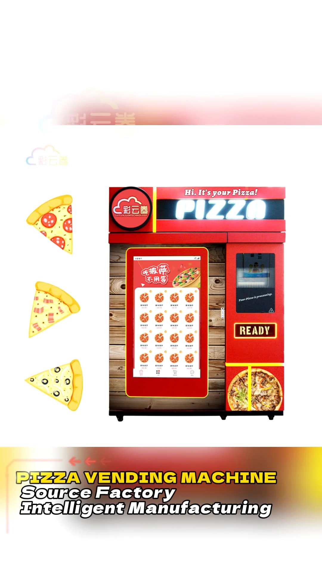 24 Hours Self-service Pizza Vending Machine Automatic Heating Pizza ...