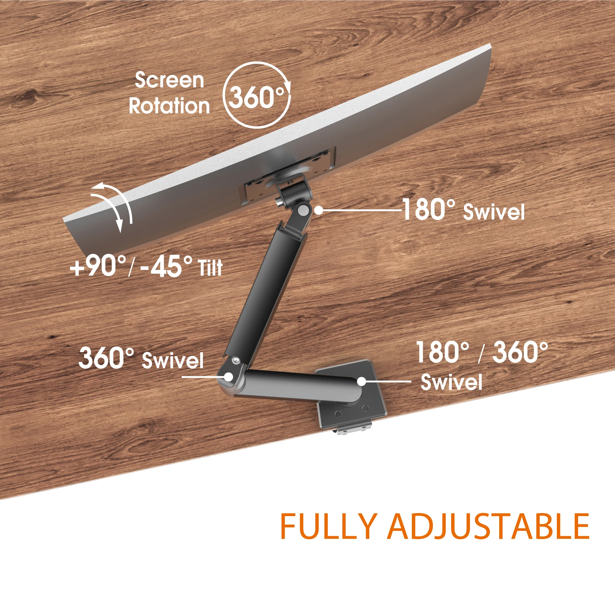 Charmount Dual Screen Stand LCD LED Desktop Dual Monitor Arm Desk Mount ...