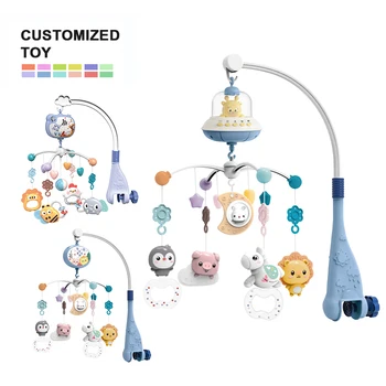 Zhorya Bedside Bed Bell Cartoon Rattle Rotate Hanging Crib Toy Felt ...