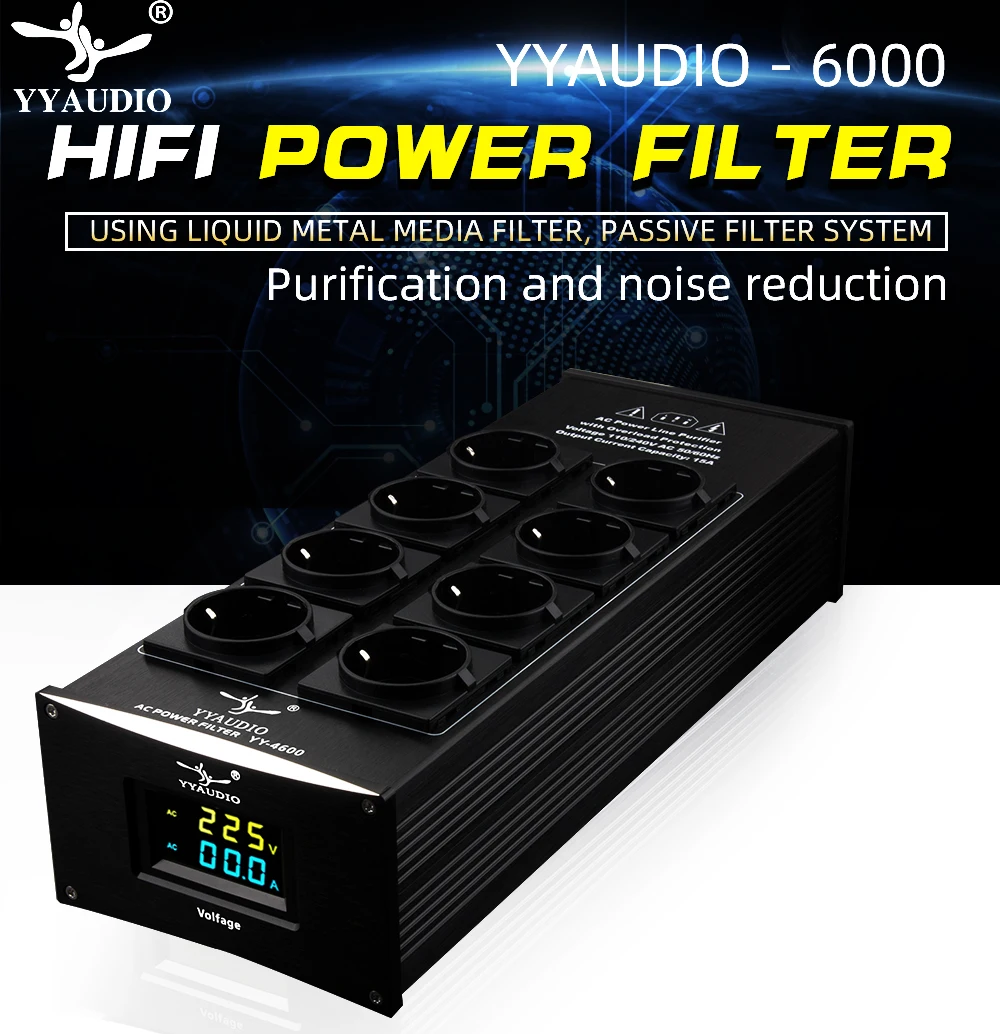 Yyaudio Audio Noise Ac Power Filter Conditioner Purifier Surge ...