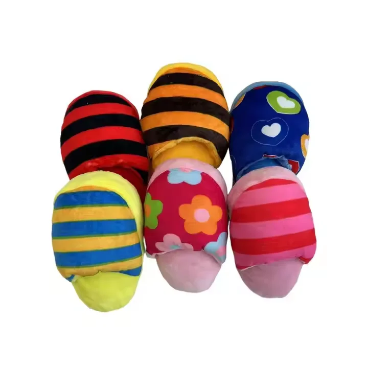 Wholesale Striped Cute Plush Slippers Pet Toys For Dogs And Cats ...