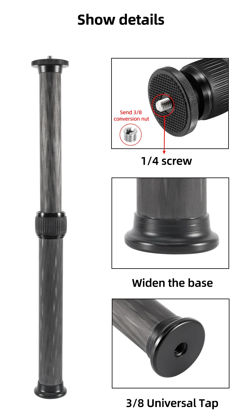 Extension Rod for Gimbal Stabilizer - Adjustable Selfie Stick