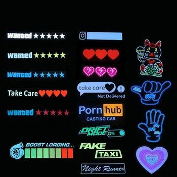 New Led Light-emitting Wanted Window Sticker Windshield Sticker ...