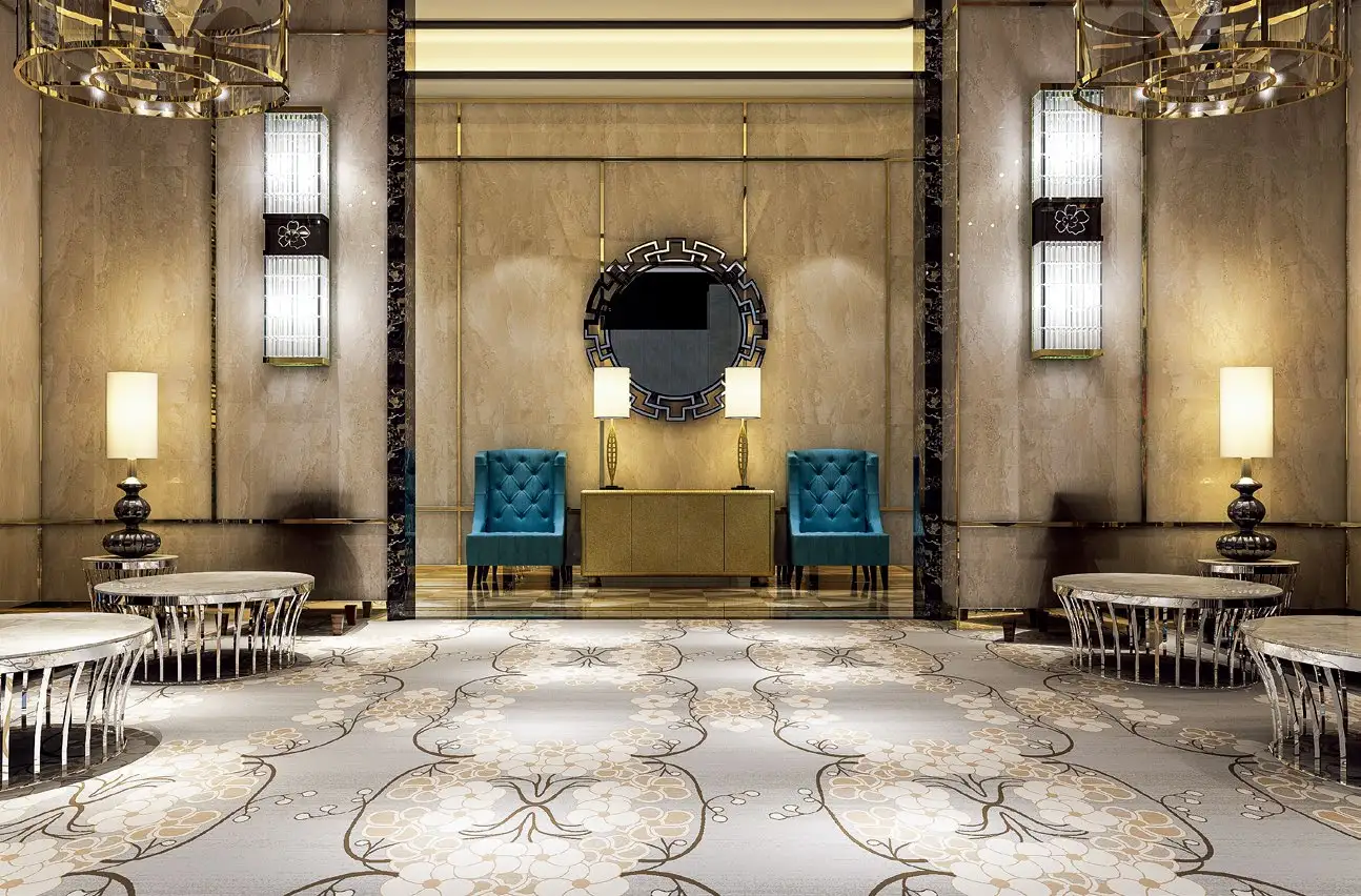 Walton Hotel Lobby 3D Printed Carpet - Dirt Resistant