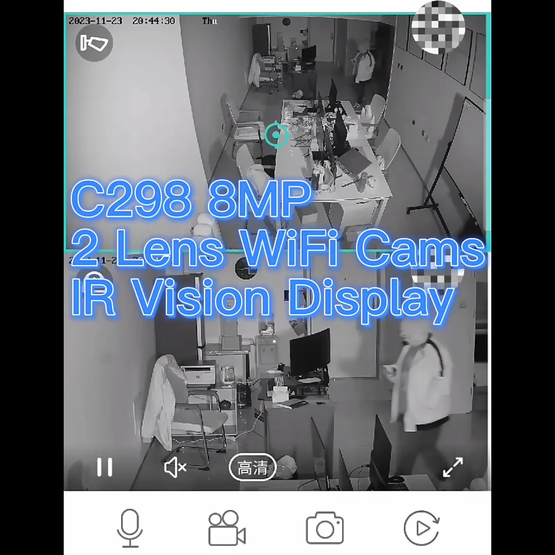 8mp Wifi Dual Lens Camera Monitor Home Outdoor Hd Phone Remote Ptz ...