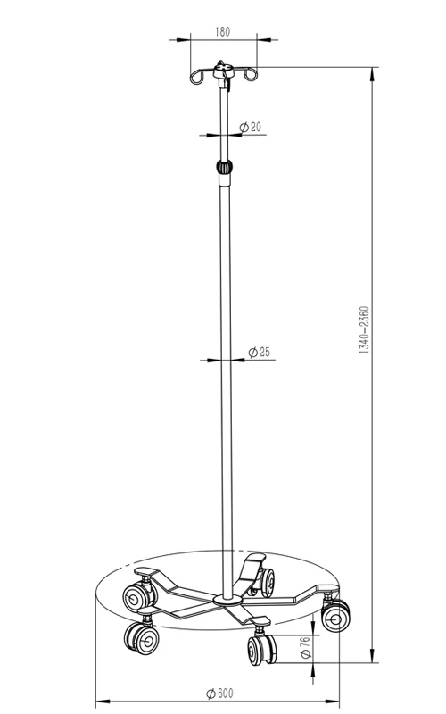 WEIYE High Quality Medical Height Adjustable IV Pole Infusion Injection ...