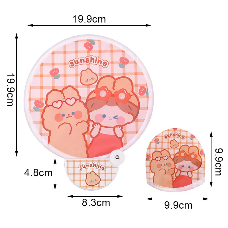 Cute Cartoon Colored Mini Fabric Folding Fan, Portable and Portable for ...