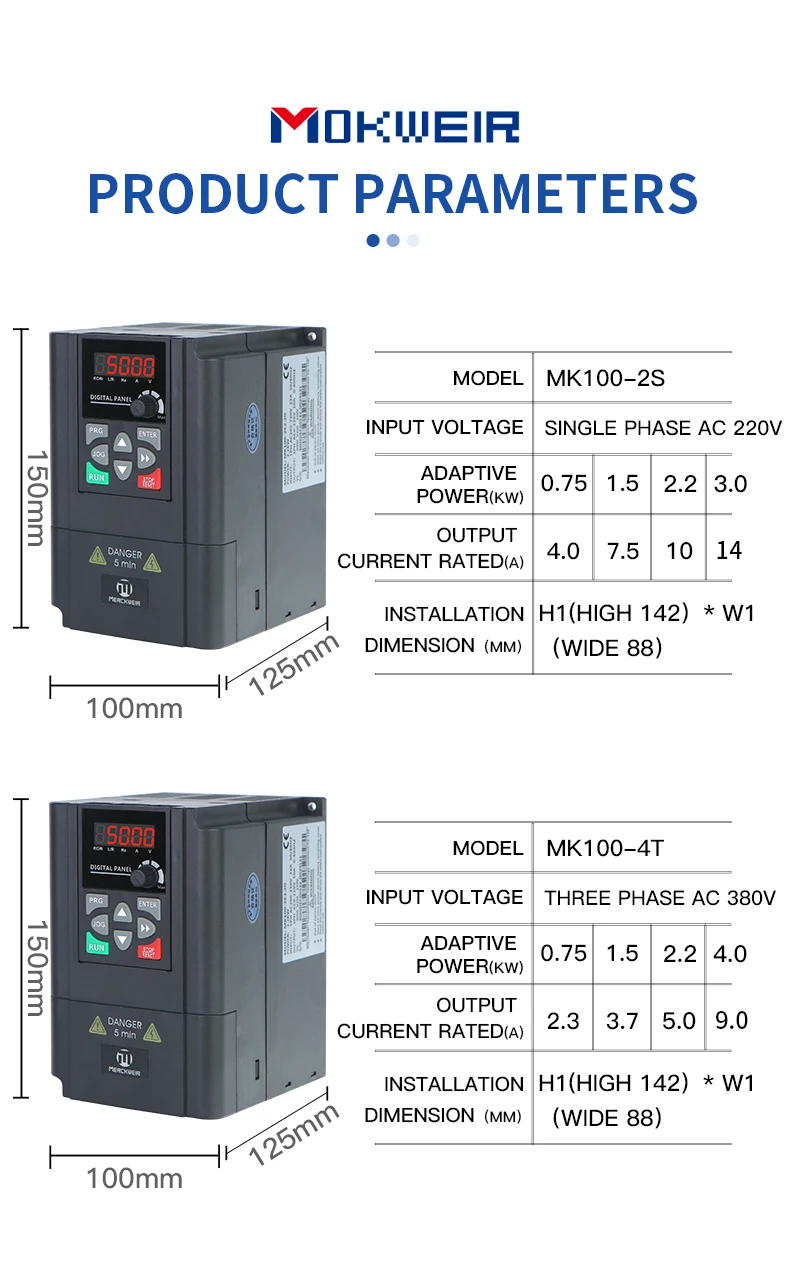 Frequency Converter Vfd Single Phase Triple Phase Variable Speed Drive ...