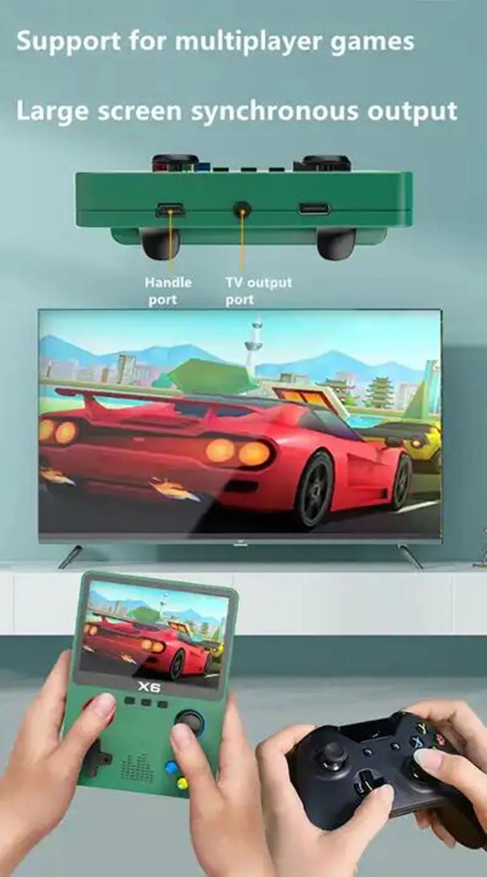 X6 Handheld Game Player 32g Video Game Console Mini Portable Double ...