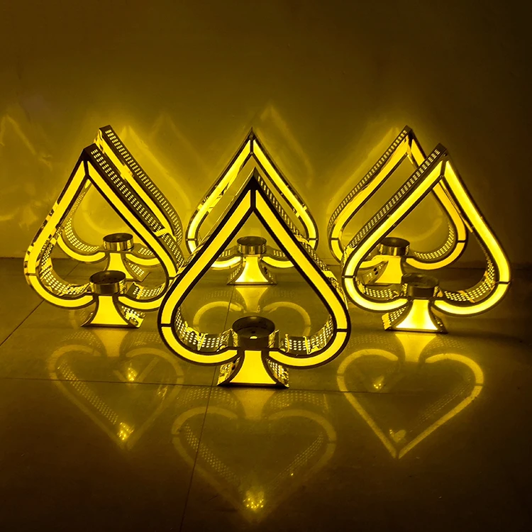 Luminous Rechargeable Wine Glorifier Spades Display Holder